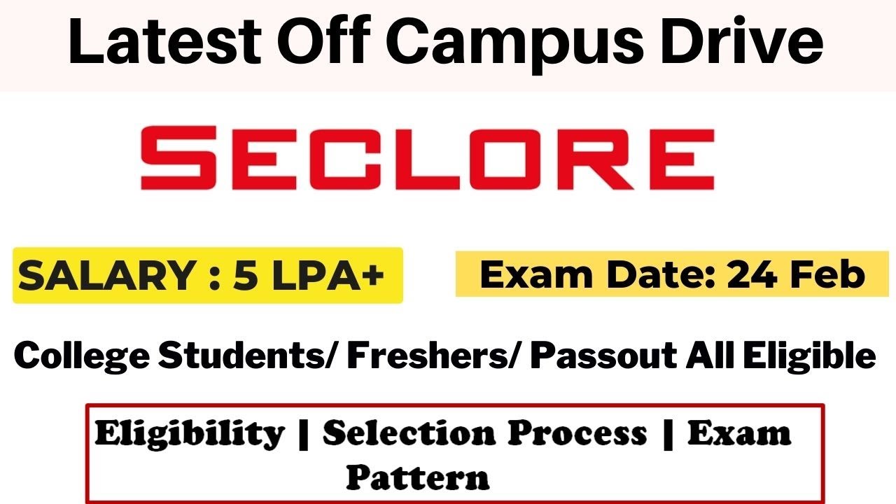 Seclore Off Campus drive | Students/Freshers/Passout - Salary 5LPA ...