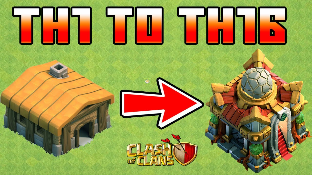 New Clash of Clans Townhall 1 to Townhall 16 Within 30 Minute 2024 - YouTube