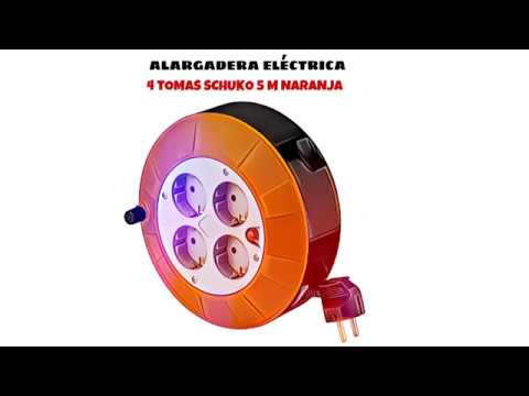 Alargadera electrica 4 tomas schuko 5 M Naranja