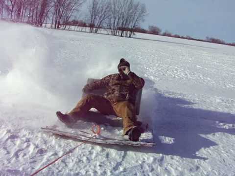 Car hood sledding part 1 - YouTube