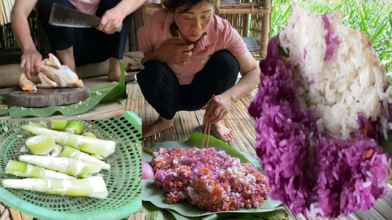 Ethnic way to cook 3-color sticky rice. - YouTube