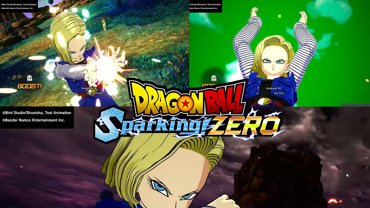 Dragon Ball Sparking Zero All Android 18 Super and Ultimate Attacks ...