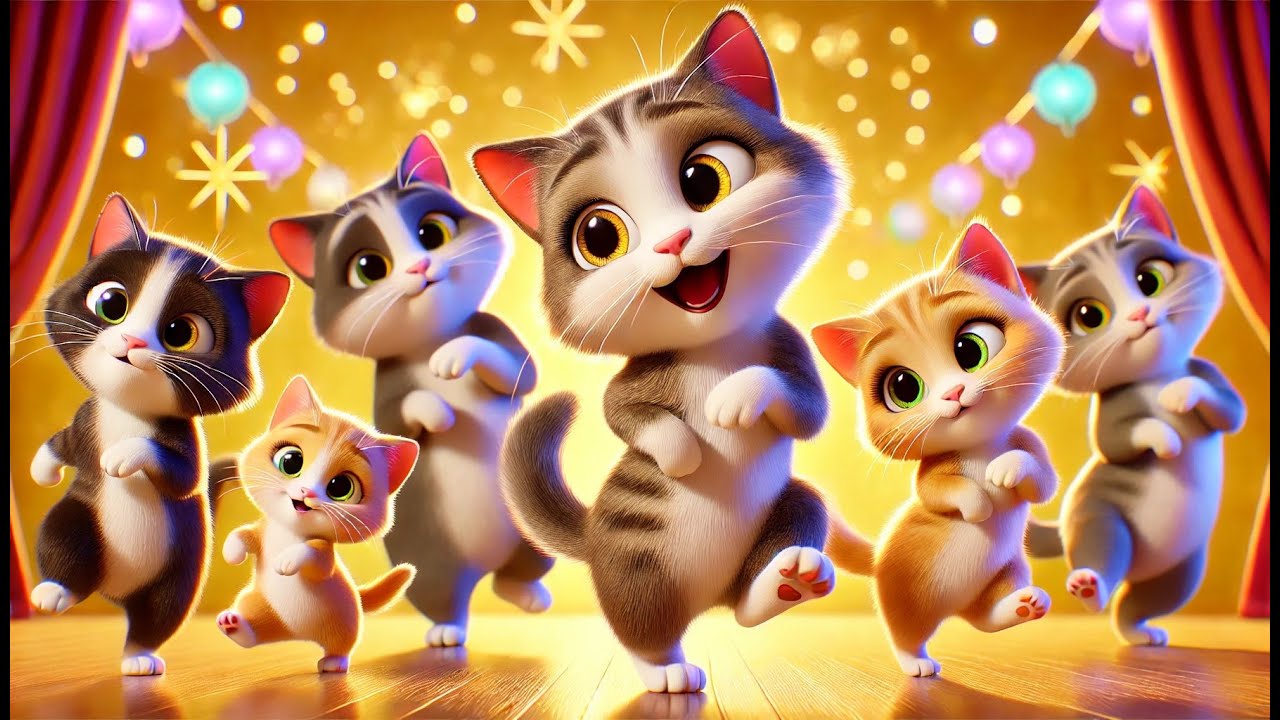 Dancing Cats and Kittens Song for Kids | Fun Rhyme & Animated Dance ...