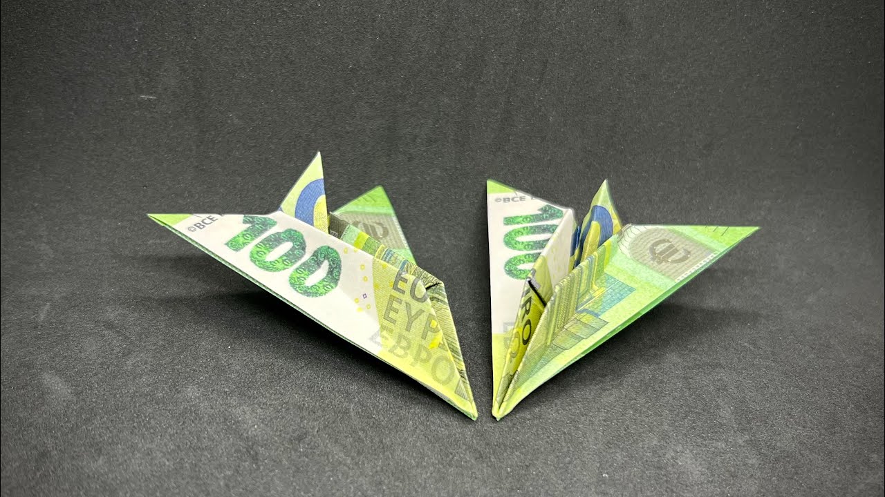 Geldscheine falten für Geldgeschenke ️ Flugzeug ️ Geld falten zum ...