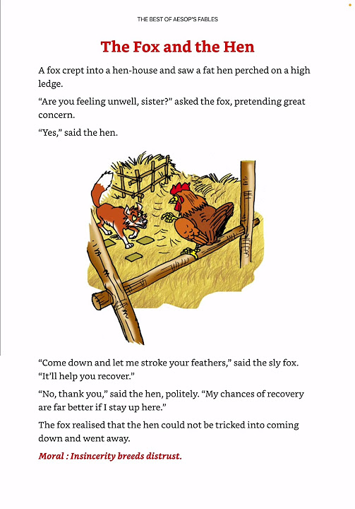 The Fox and The Hen, Aesop’s Fables, Story with a Moral - YouTube