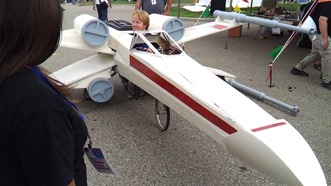 X wing bicycle by TechShop at Maker Faire Detroit - YouTube
