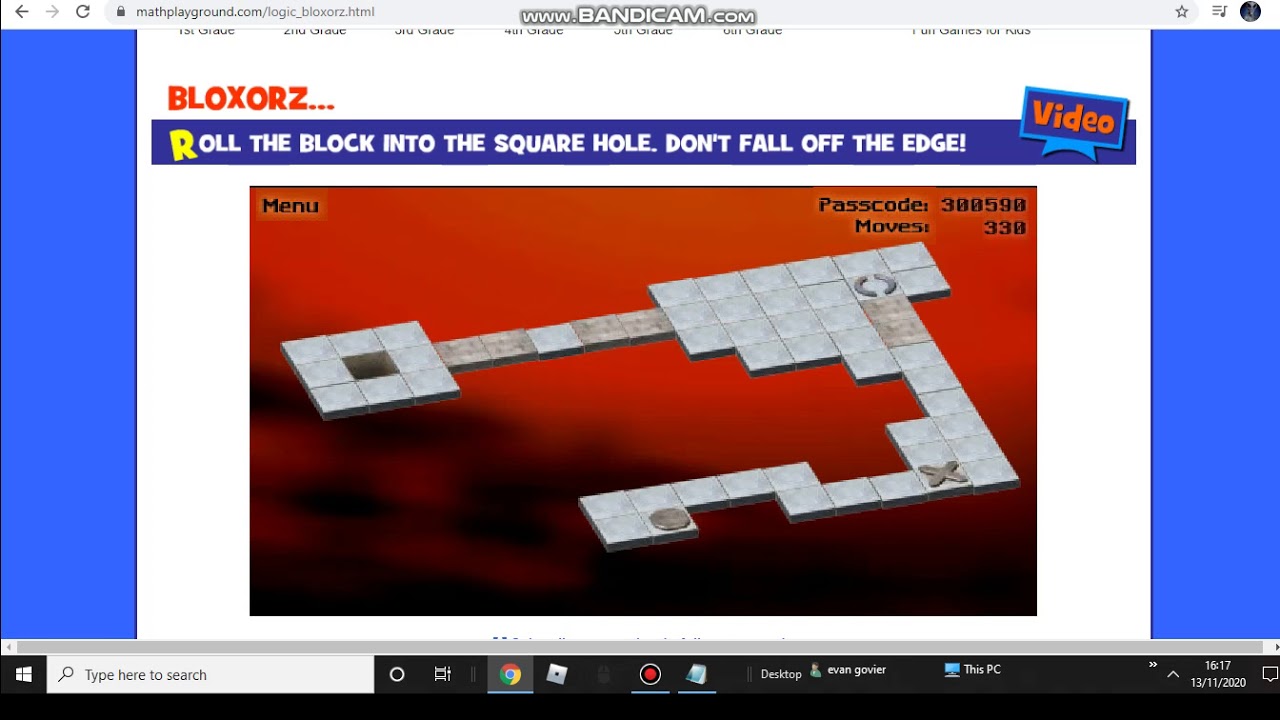 bloxorz tutorials stage 1 to 11 part 1 - YouTube