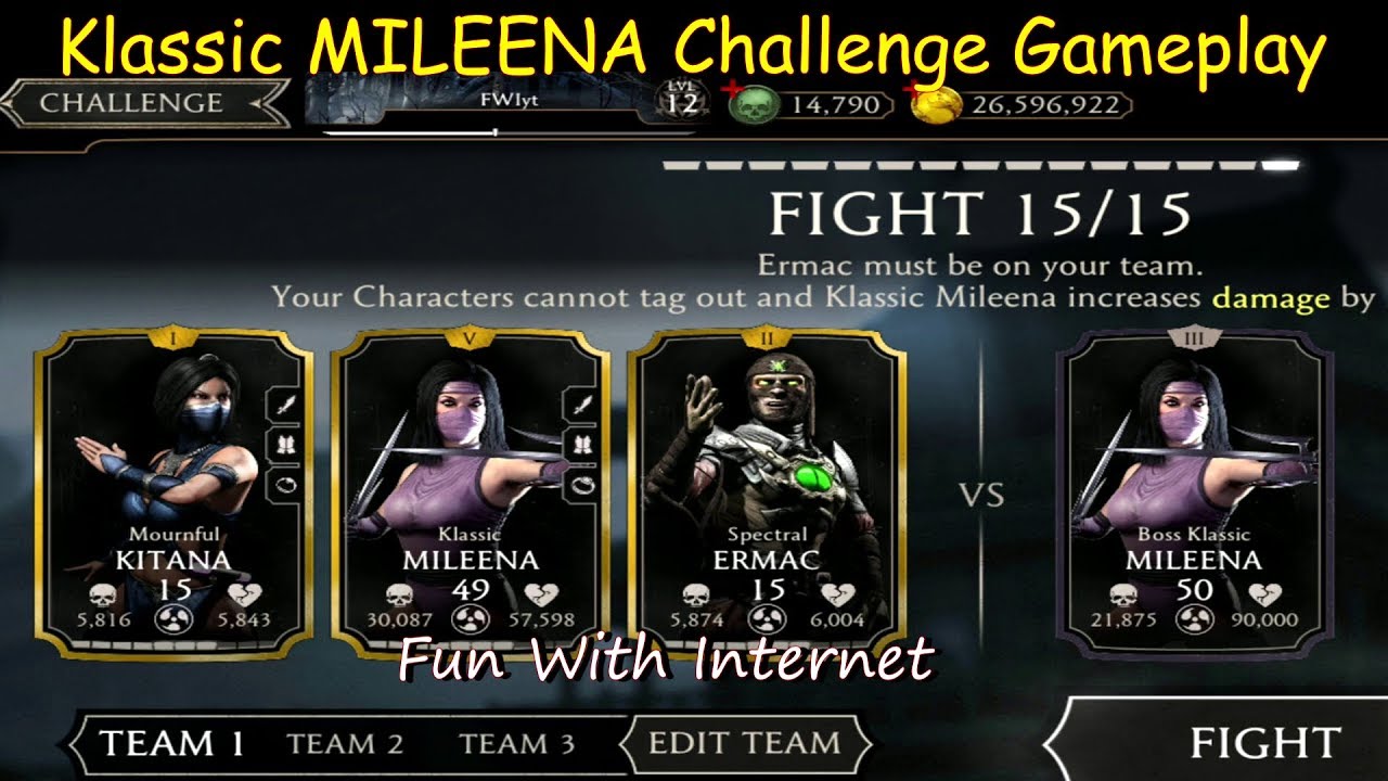Mk Mobile Klassic Mileena Challenge Youtube
