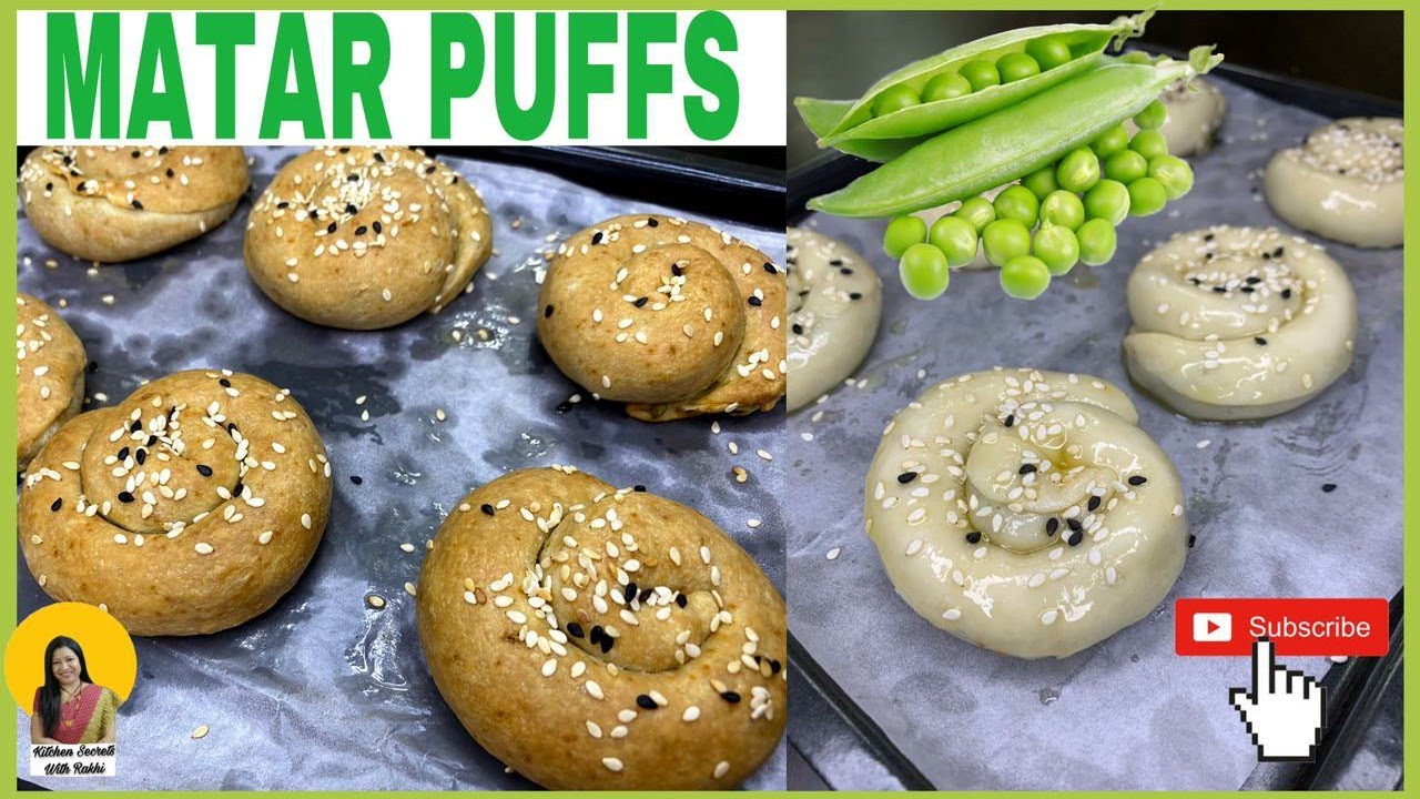 MATAR PUFFS | मटर पफ | Non Fried Matar Snacks| Baked Snacks| - YouTube