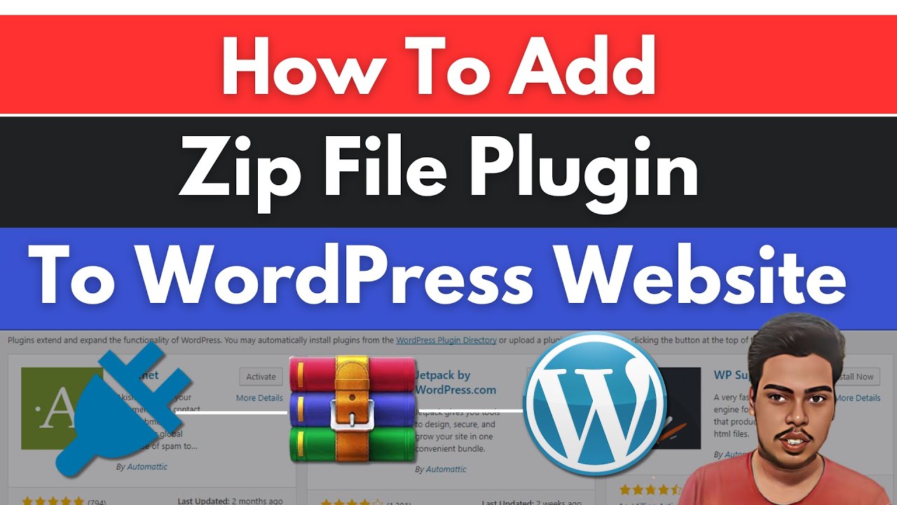 How To Add Zip File Plugin To WordPress Website 2024 | Add Zip Fill ...