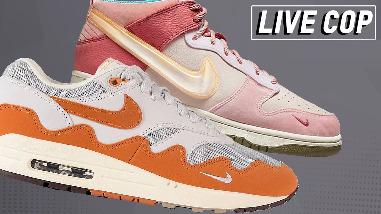 LIVE COP: Patta Air Max 1 Monarch & Social Status Dunk Mid Strawberry ...