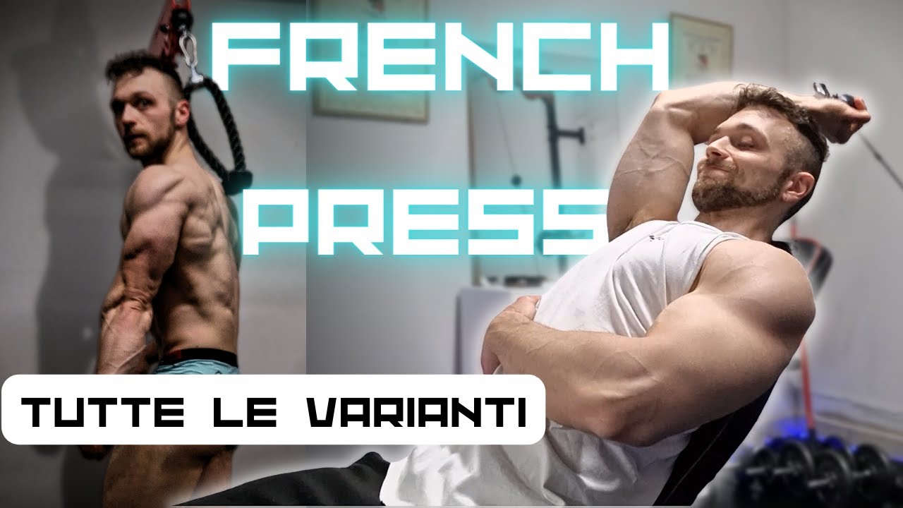 French press con manubri, bilanciere e cavo - YouTube