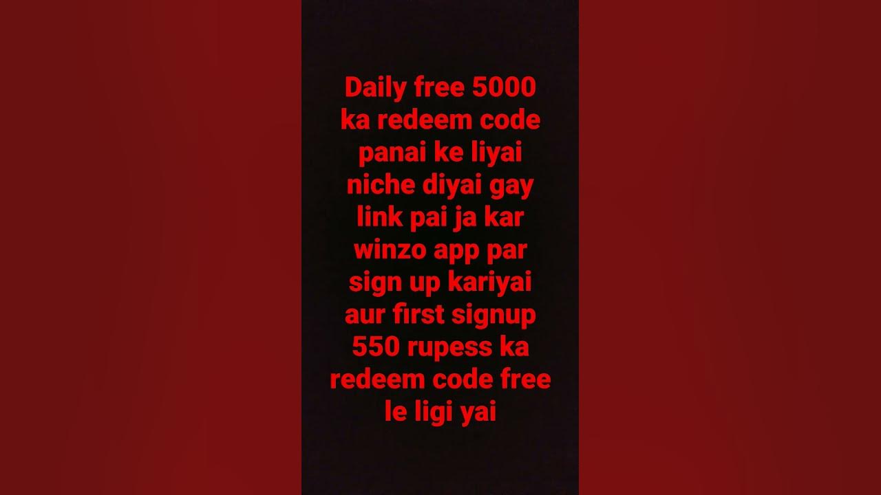 get 5000 rupees redeem code in free - YouTube