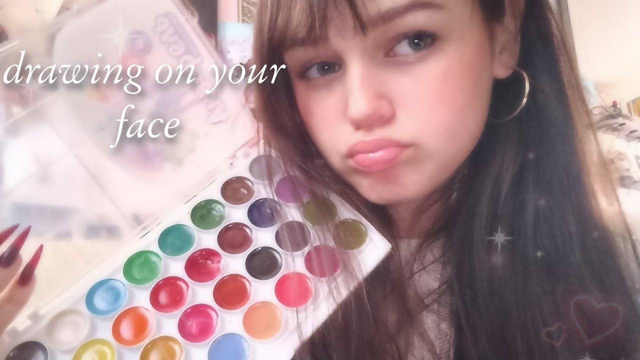 ASMR drawing on your face with paints🎨🖌️ (layered sounds) - YouTube