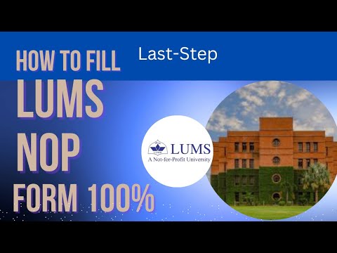 LUMS NOP Admission Form| Personal Statement |⚠️ Last Step of Admission ...