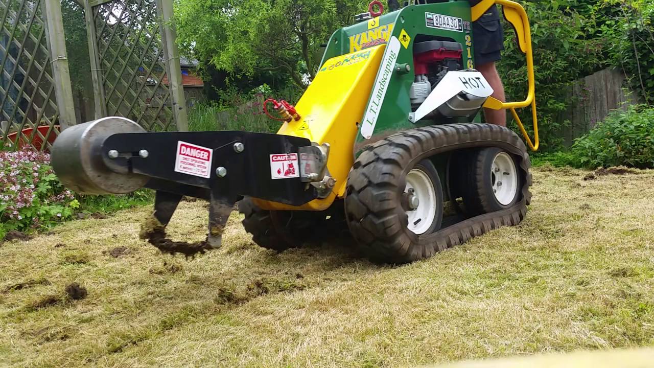 Kanga tk216 turf cutting. Very dry ground - YouTube