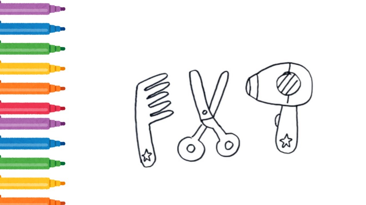 How to Draw hairdressing salon 💇‍♀️ ️🎨Easy Step By Step With Coloring ...