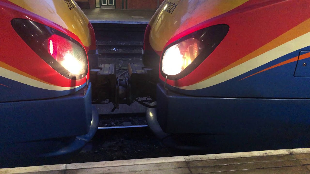 Two class 222 Meridian's joining at Nottingham Station (East Midlands ...
