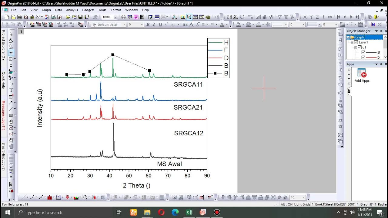 Tutorial Membuat Grafik Hasil Analisa XRD menggunakan ORIGIN - YouTube