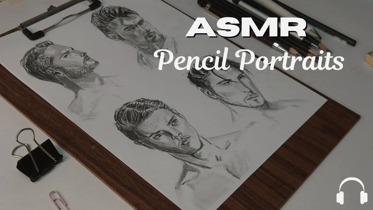 ASMR Portrait Session | Drawing faces - YouTube