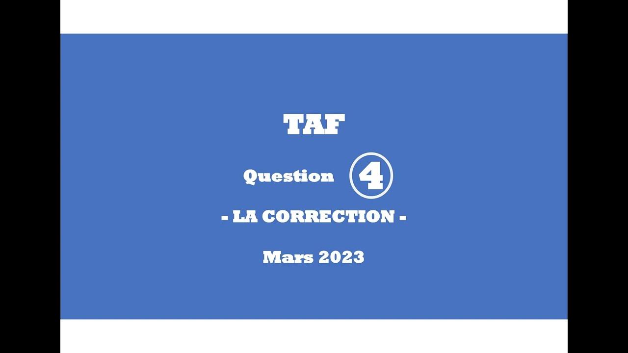 TAF 2023 exercice 4 - YouTube