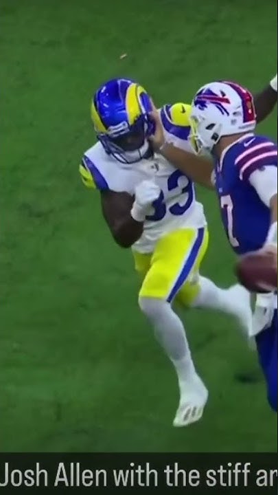 Josh Allen with nasty stiff arm - YouTube