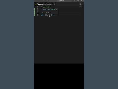 remove last element from an array in js | pop method| #javascript #array #pop - YouTube