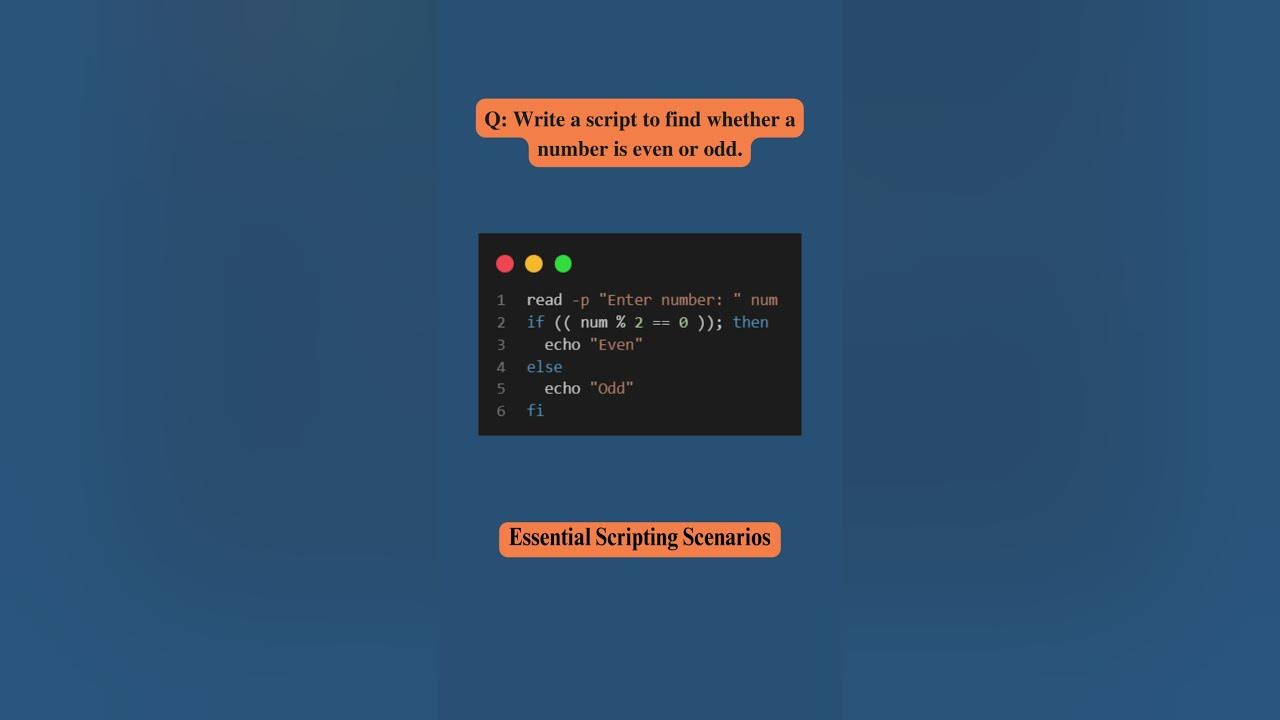 Write a script to find whether a number is even or odd | Bash IT Out - YouTube