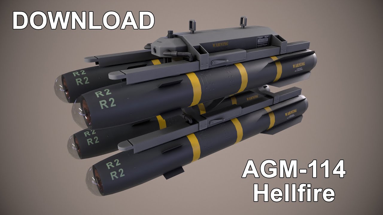 AGM-114 Hellfire Missile Launcher 3D Model - YouTube