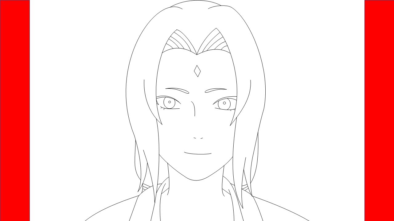 How To Draw Tsunade From Naruto - Step By Step Drawing - YouTube