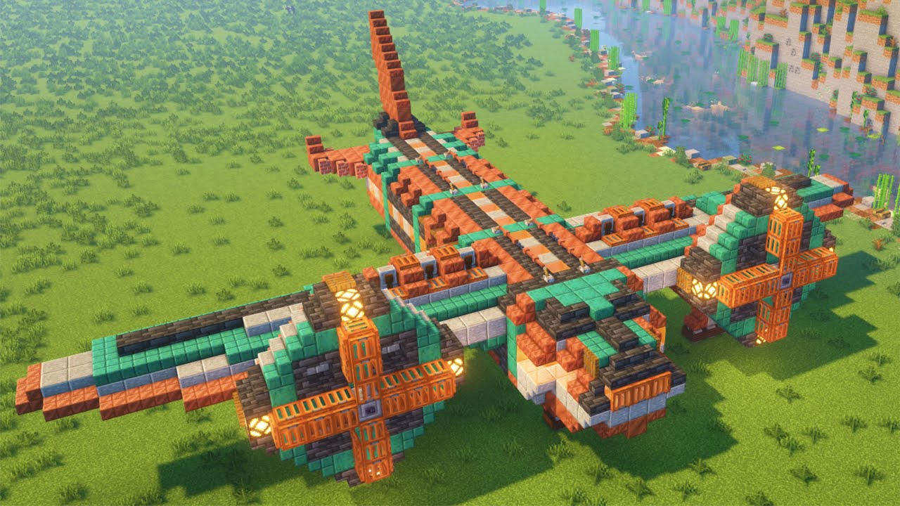 How to build Steampunk Cargo Airplane - Minecraft Tutorial - YouTube
