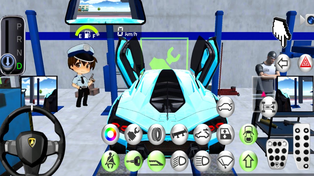 New Lamborghini Car in Auto Repair Shop - 3d Driving Class ...