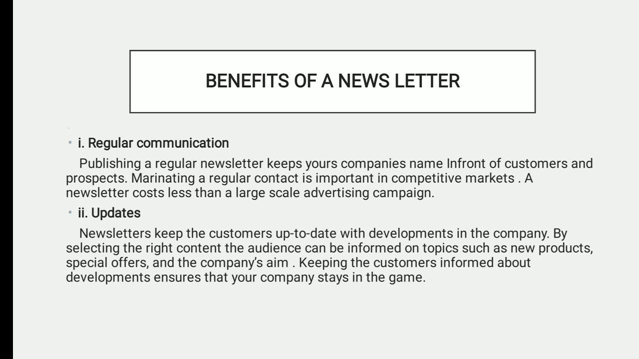 301.4 Effective Technical Communication - News letter - YouTube