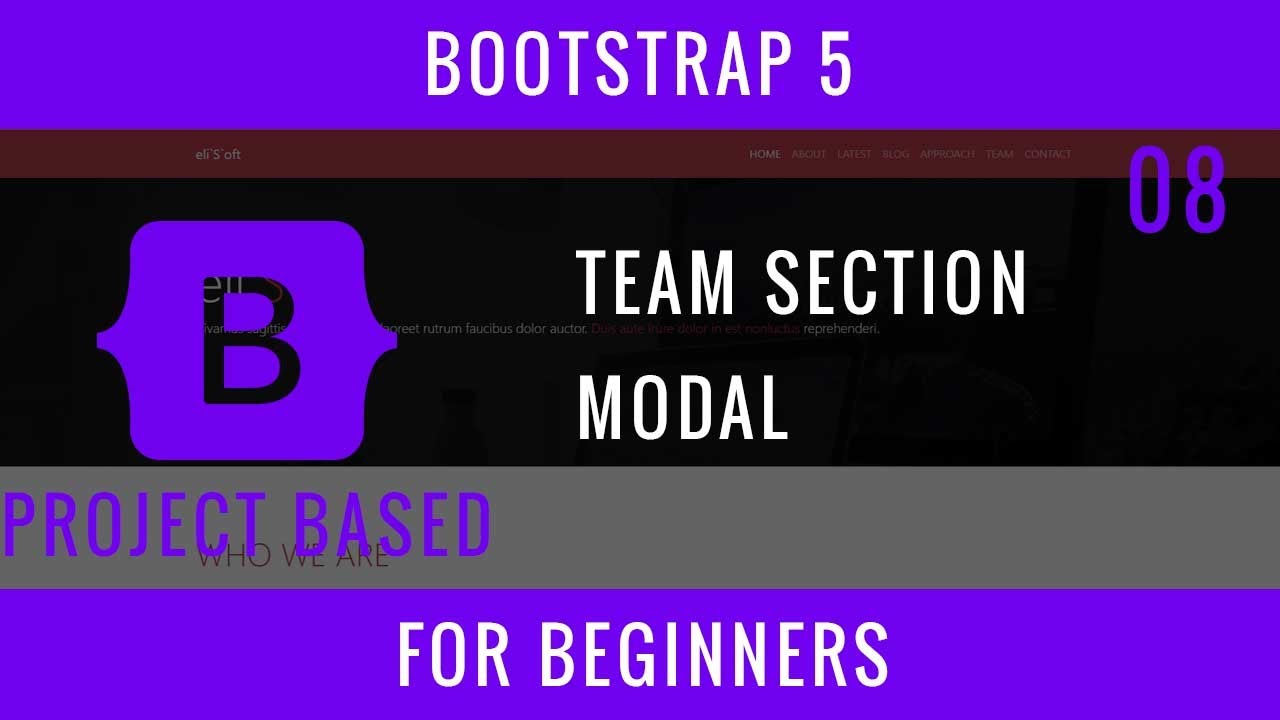 Bootstrap 5 For Beginners : 08 : "Team" Section, Modal Component - YouTube