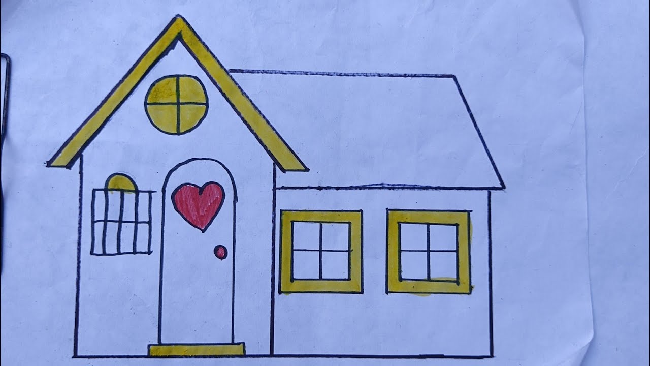 Ek Very Beautiful house banaye 7 Minutes me Very easy drawing pictures ...