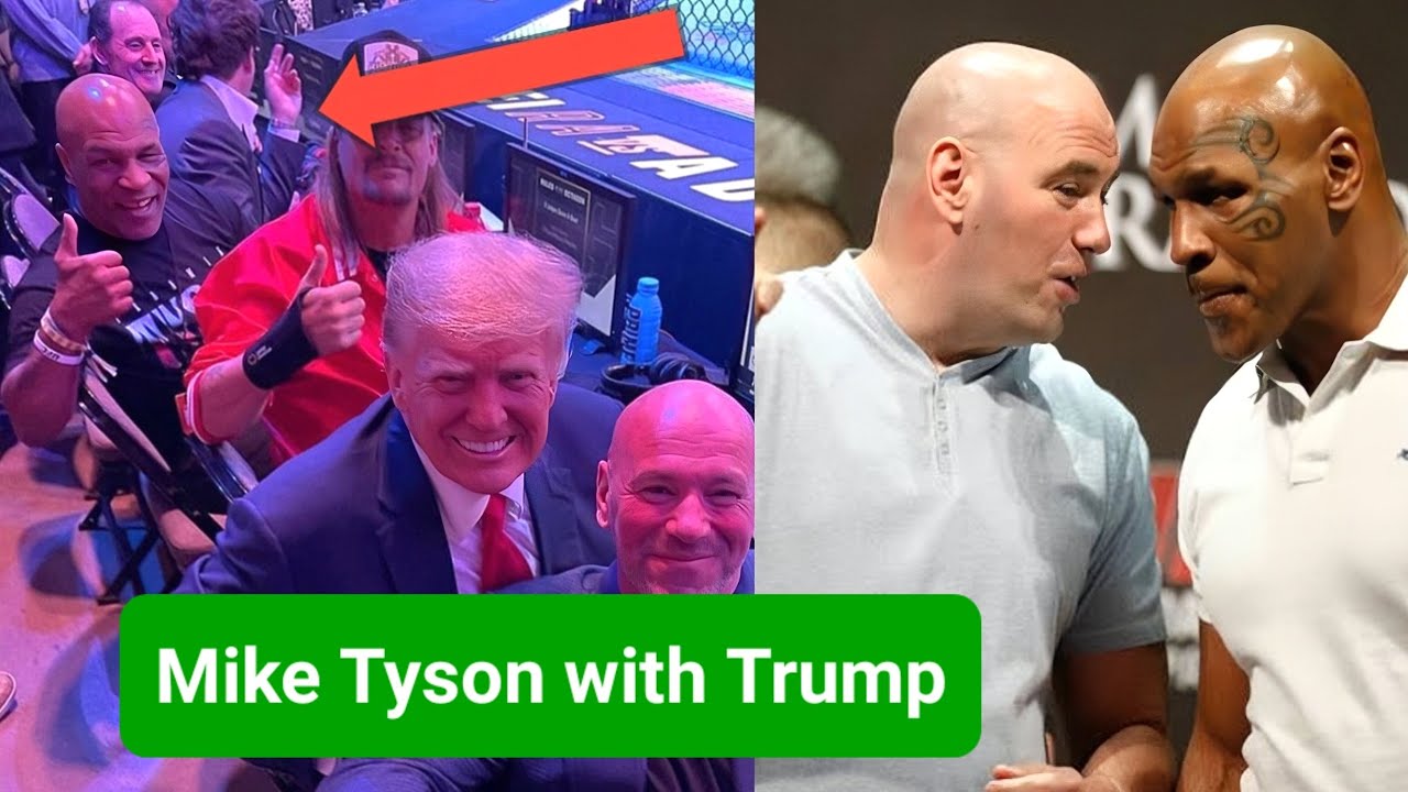 Mike Tyson Crosses Path With Donald Trump at UFC 287 - YouTube