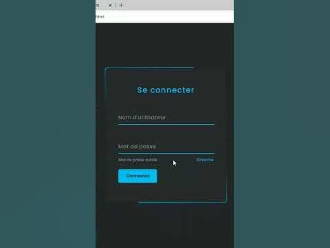 formulaire de connexion animé avec du HTML ET CSS. https://youtu.be/rYttSnnbHFg - YouTube
