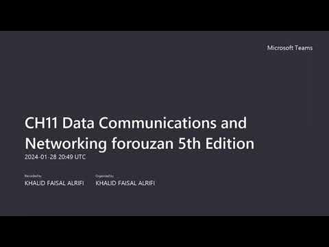 CH11 Data Communications and Networking forouzan 5th Edition - YouTube
