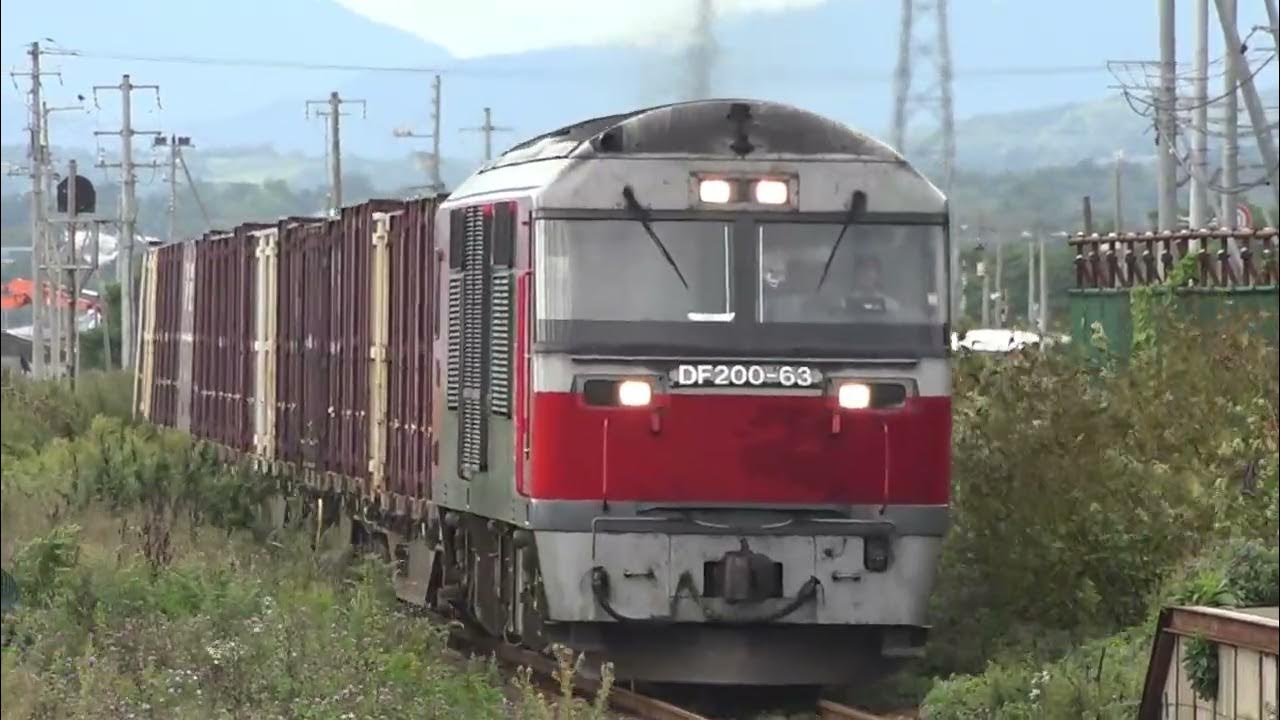 レッドベアーDF200-63号機 3067レ 室蘭本線 黄金駅 - YouTube