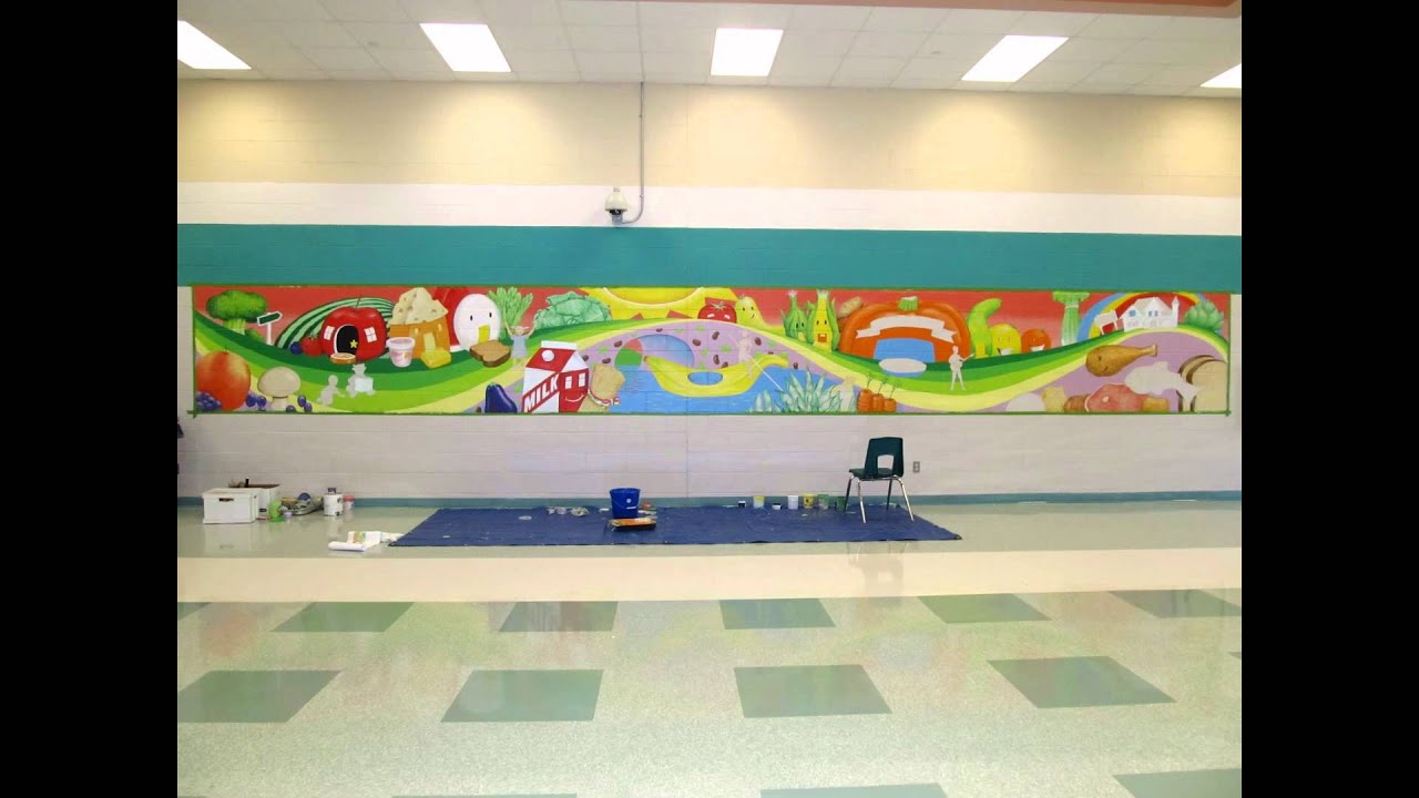 Murchison Elementary Healthy Lifestyles Mural 9 7 12 - YouTube