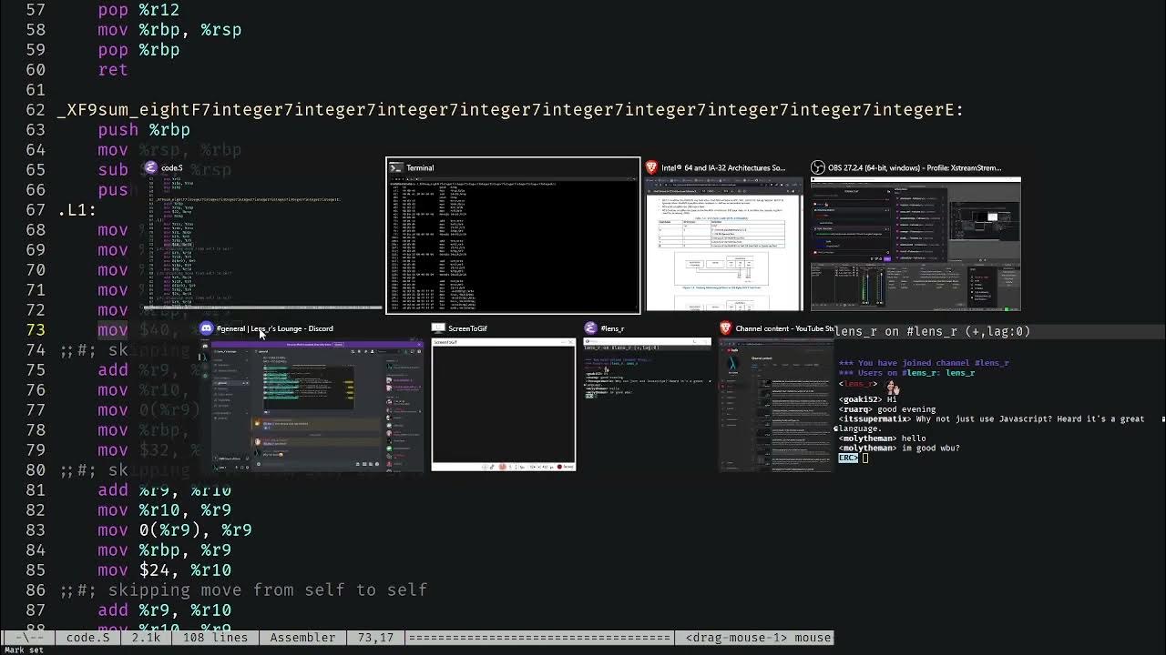 Low level and chill | Compiler from scratch, for fun :P | 055 - YouTube