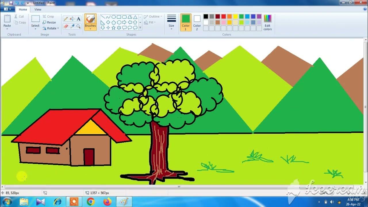 Paint || Microsoft Paint || Draw a Landscape in Paint - YouTube