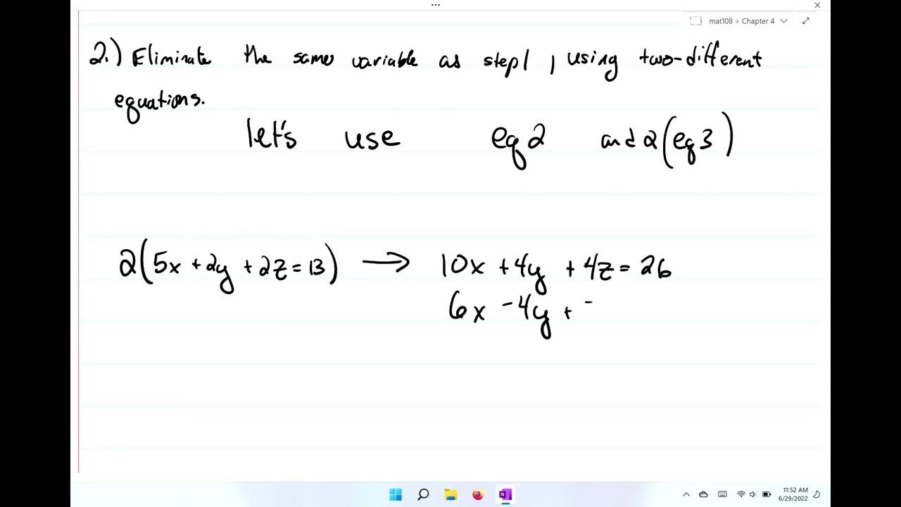 Solving Systems in 3 Variables - YouTube