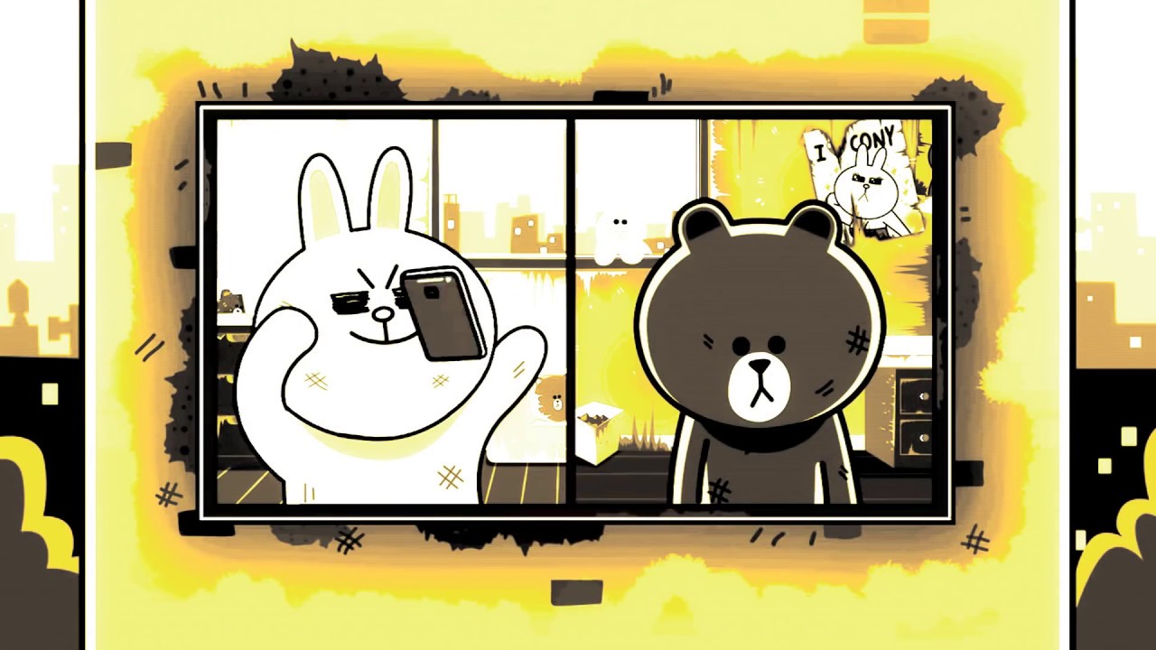 Brown ღ Cony funny clip // Line office // 熊大兔兔 )) ♬ ♫ - YouTube