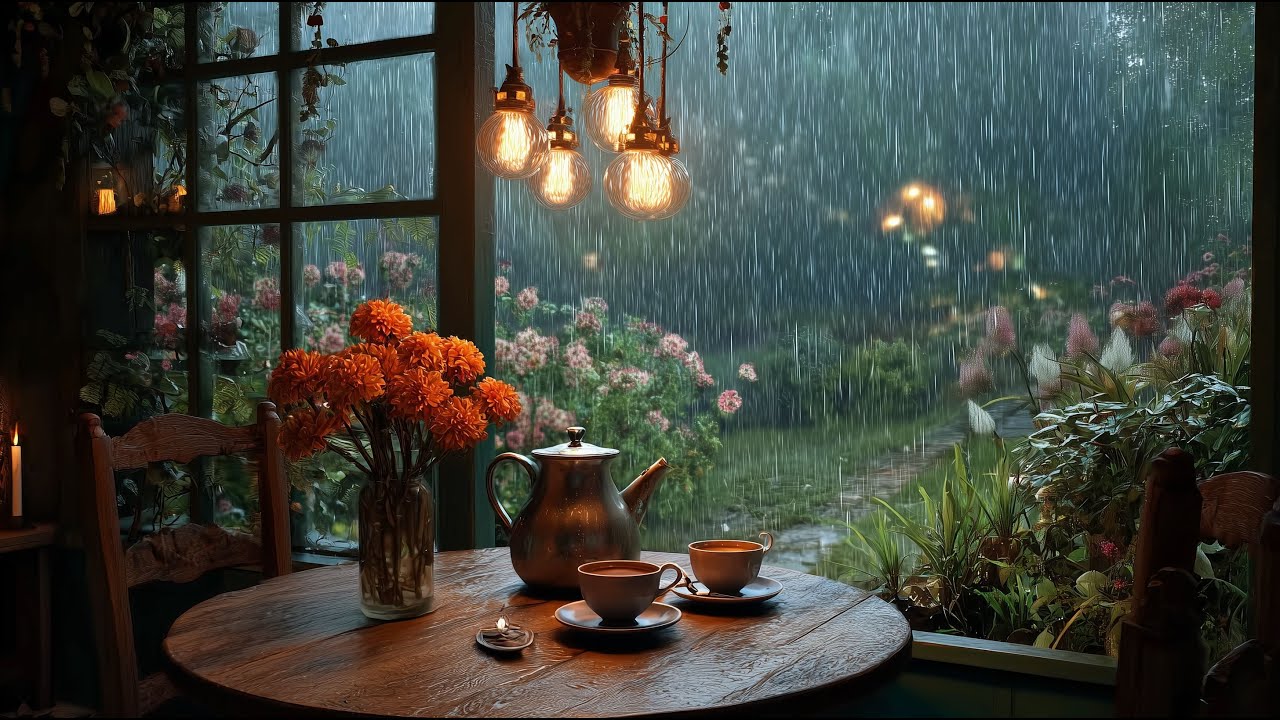 Gentle Piano Melodies 🎹🍵 Cozy Tea Room Ambience for Stress Relief ...