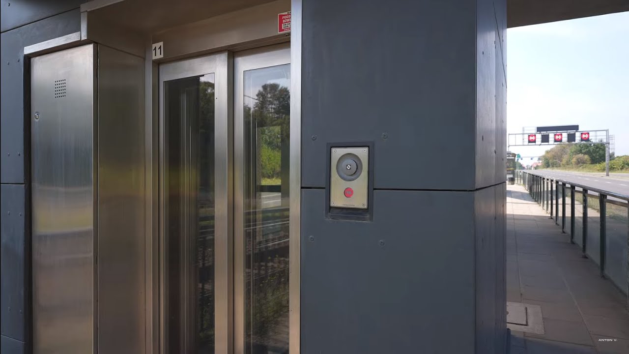 Poland, Gdańsk, Odrzańska Tram Stop - overhead bridge - 2X elevator ...