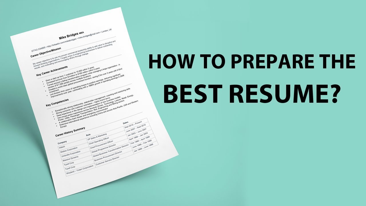 How to Prepare the Best Resume? - YouTube