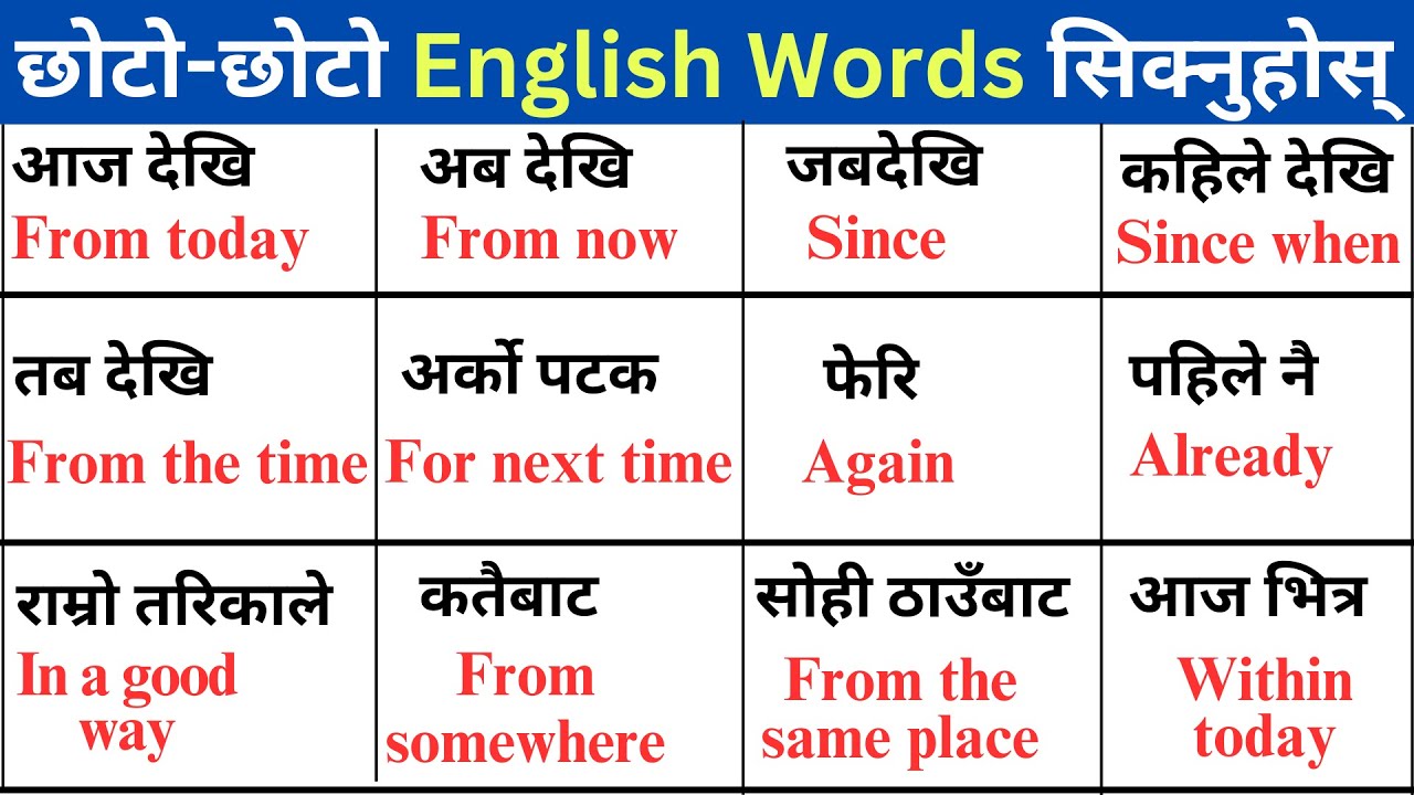 आजबाट नै अंग्रेजी बोल्न शुरु /Learn English Very Fluently/Daily English ...