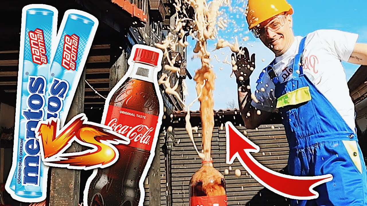 🌋 Experimente cu COLA și MENTOS 🛠️ Garajul lui Adrian POV - YouTube
