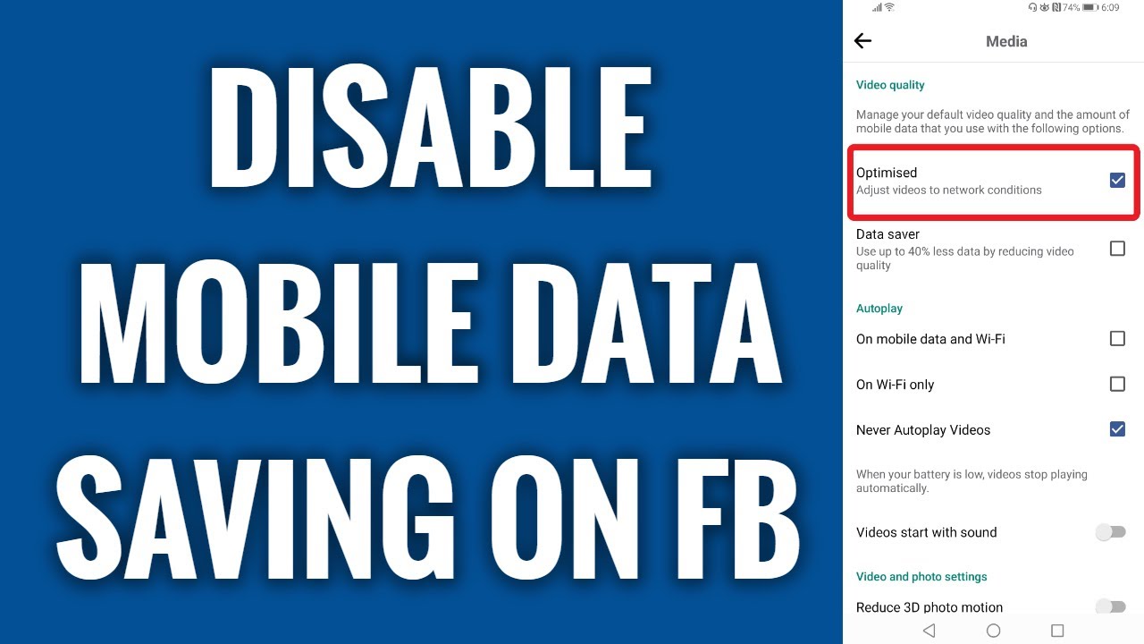 How To Disable Mobile Data Saving On Facebook - YouTube